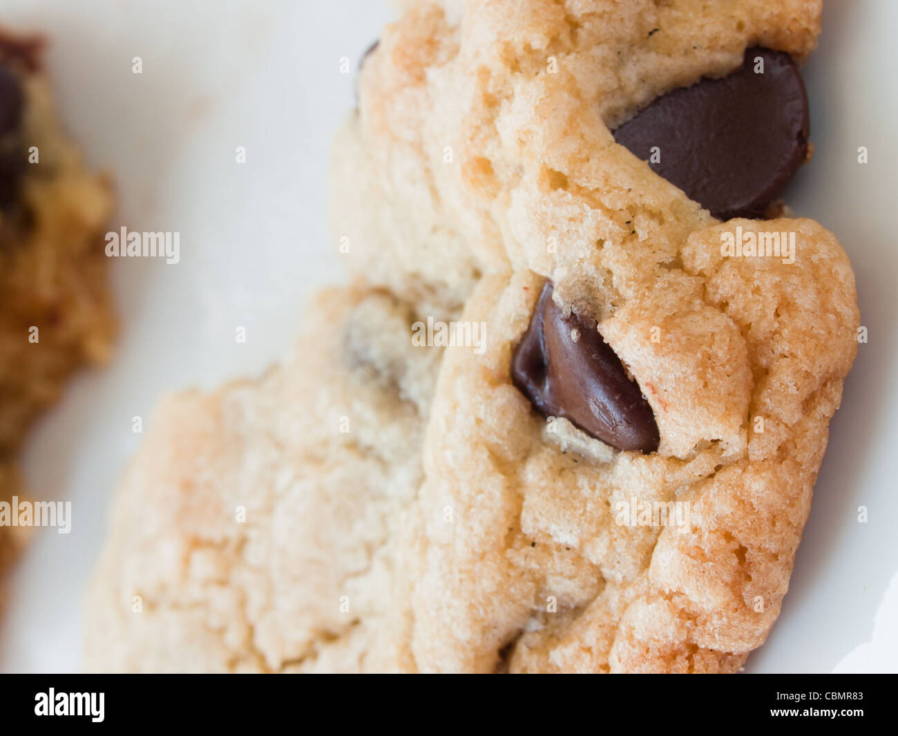 Broken homemade chocolate chip cookies Stock Photo - Alamy