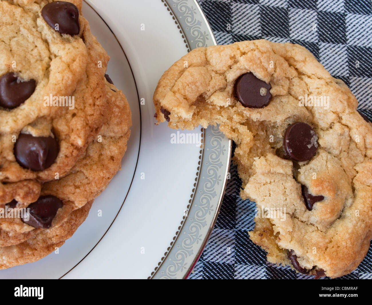 Stack of homemade chocolate chip cookies Stock Photo - Alamy
