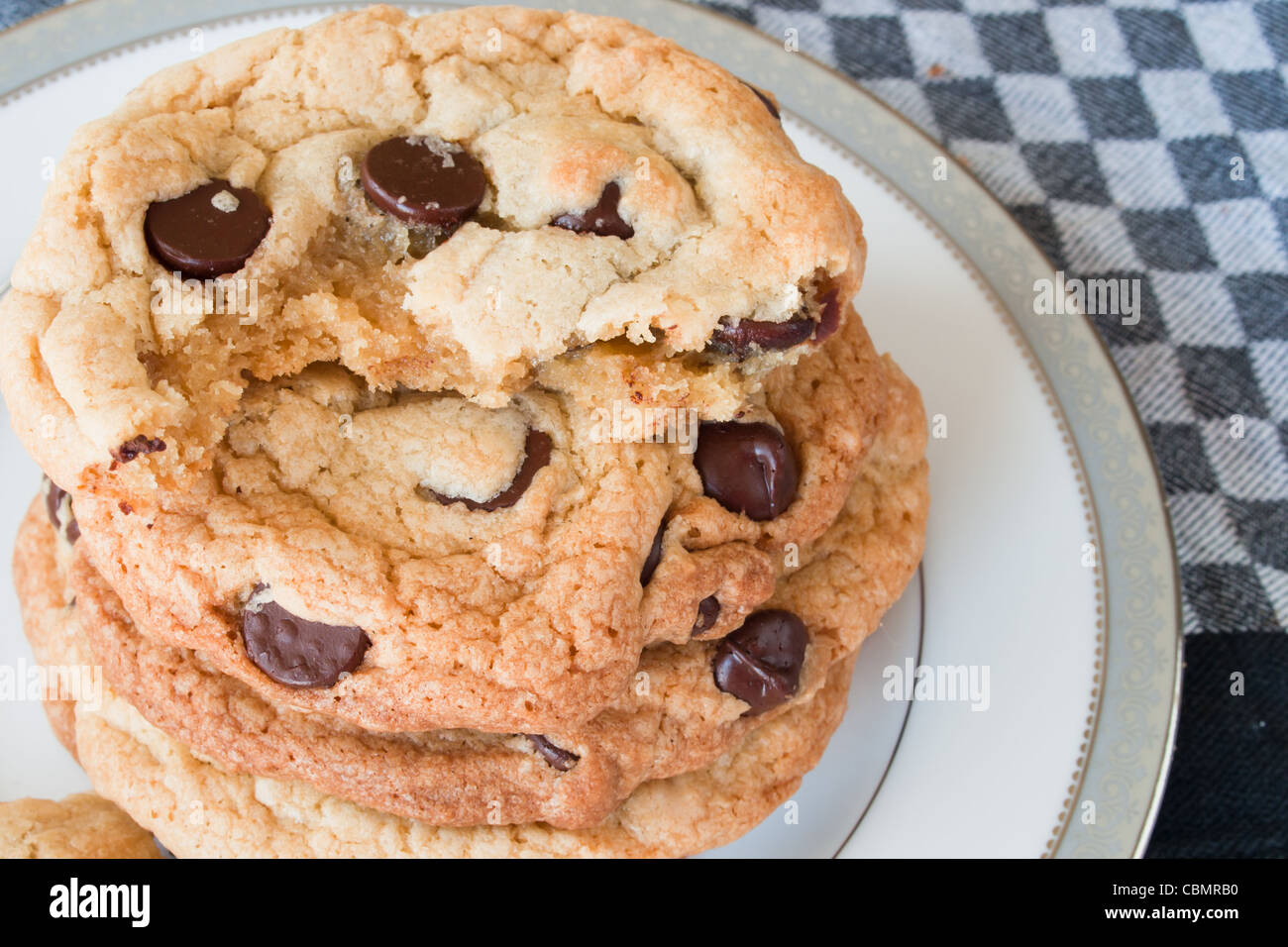 Stack of homemade chocolate chip cookies Stock Photo - Alamy