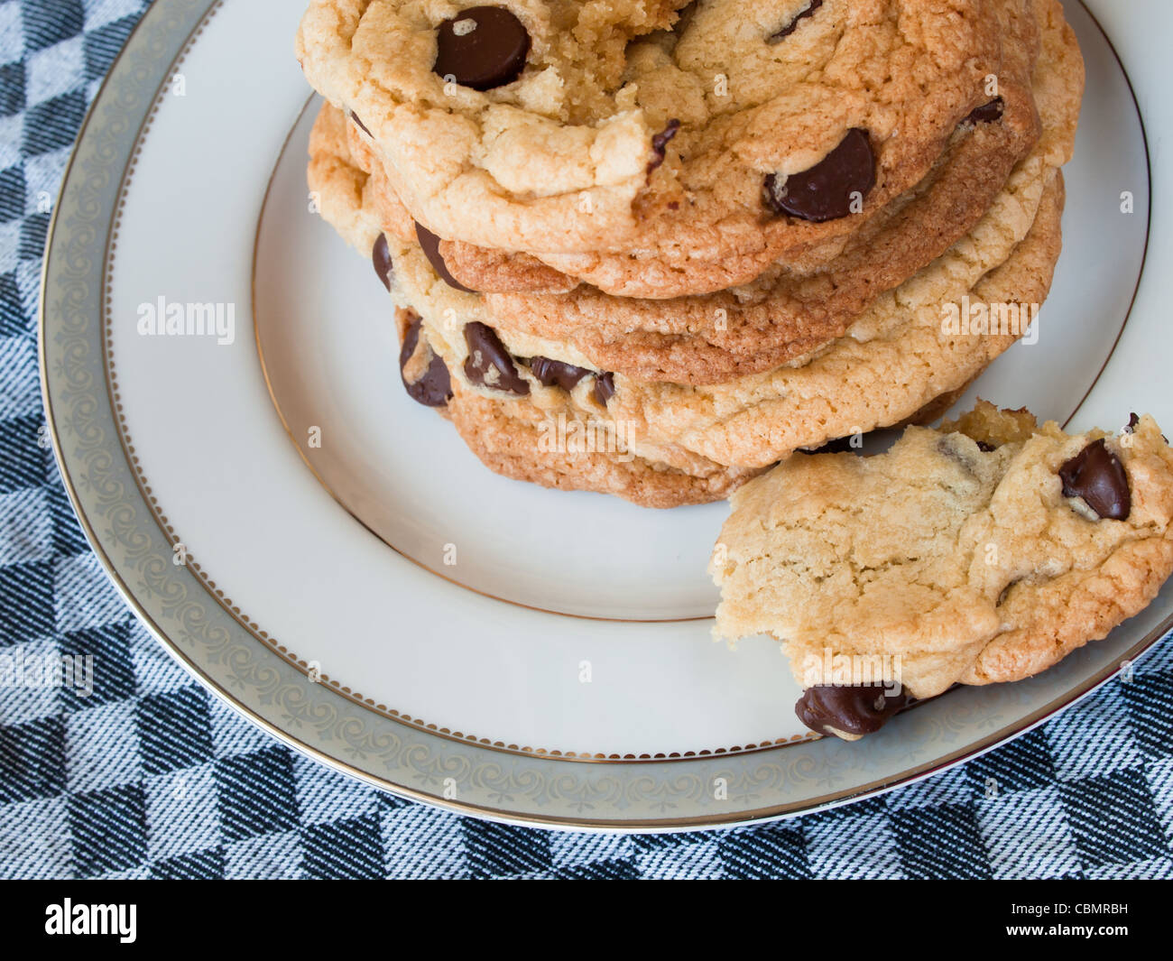 Stack of homemade chocolate chip cookies Stock Photo - Alamy