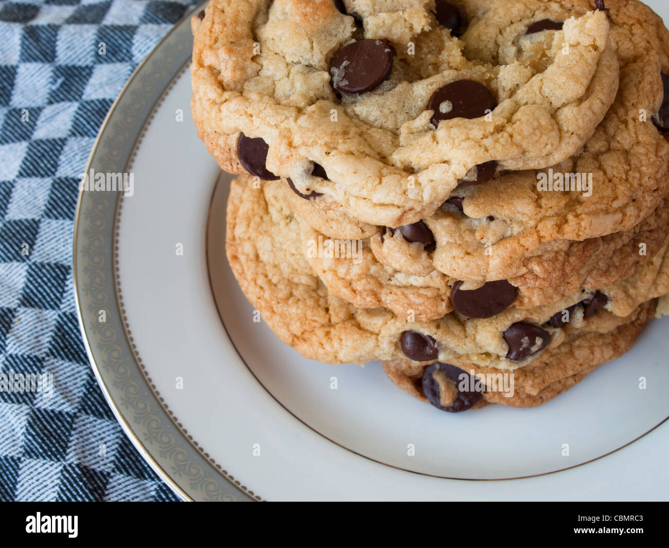 Stack of homemade chocolate chip cookies Stock Photo - Alamy