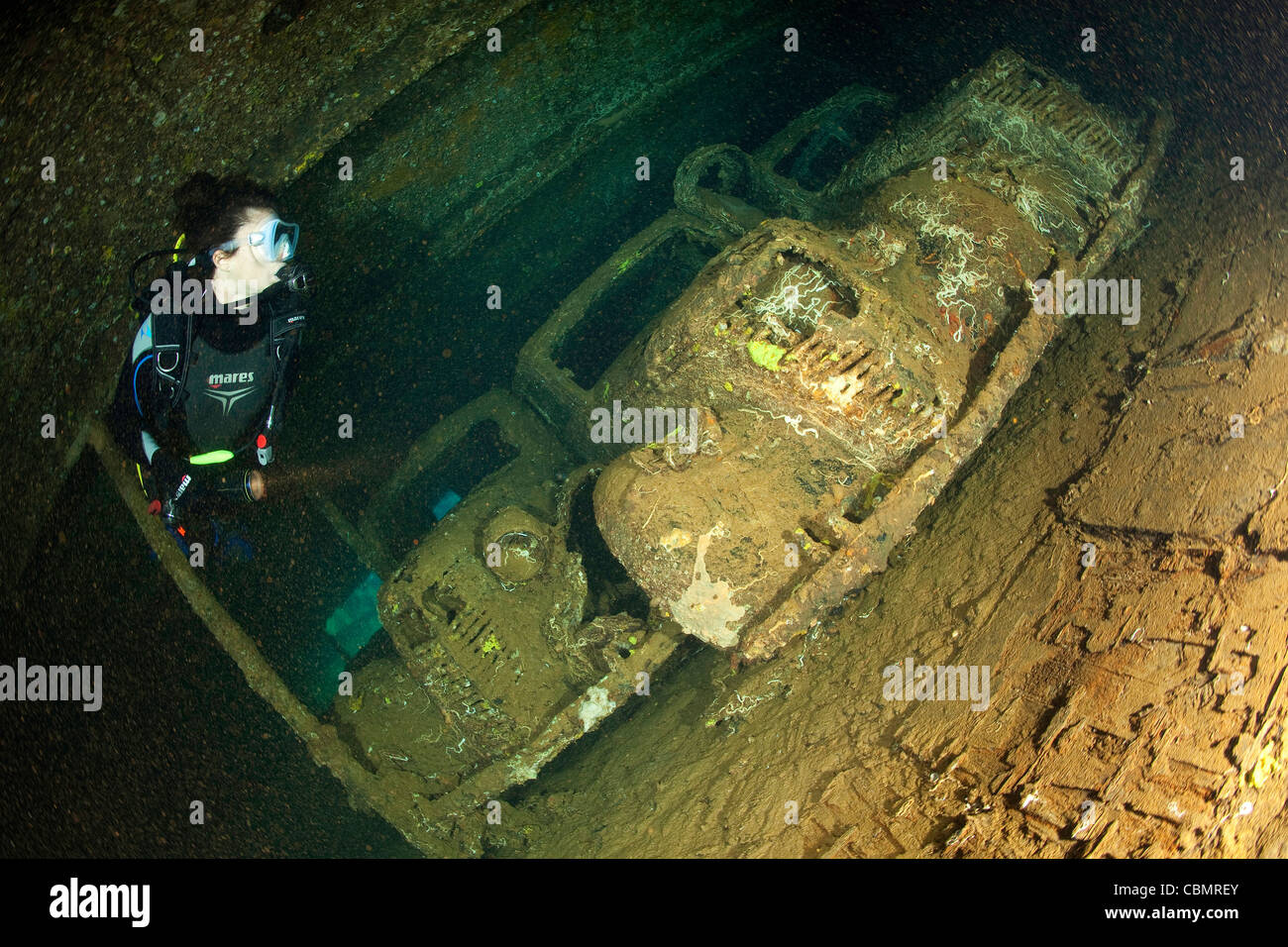 Scuba diving underwater with a car hi-res stock photography and images ...