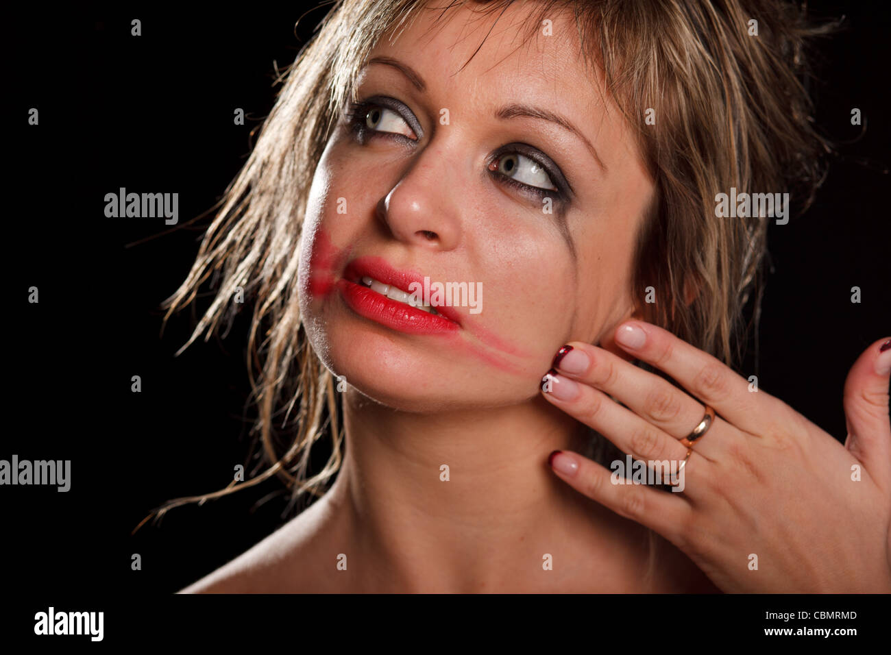 Depressed woman portrait Stock Photo - Alamy
