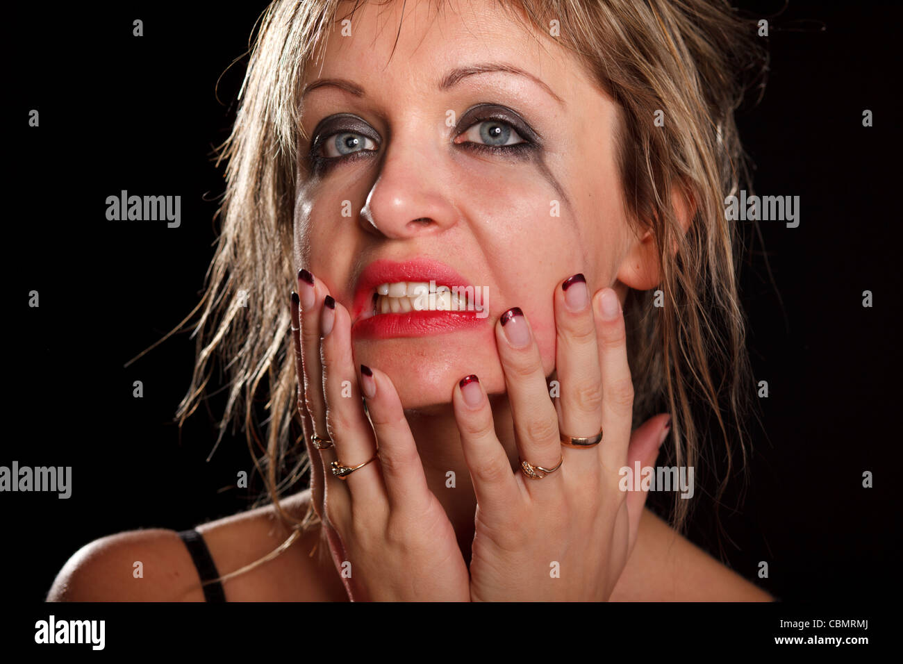 Depressed woman portrait Stock Photo - Alamy