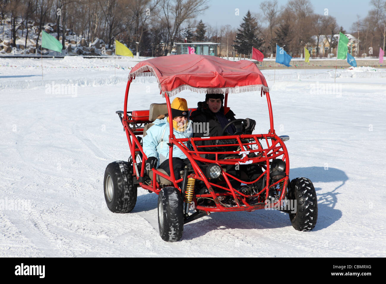 Sun Island Park, Snow car, Ice and snow festival , Harbin , China ...
