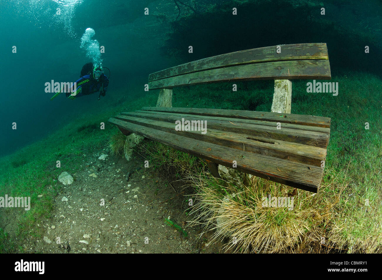 Green lake austria bench hi-res stock photography and images - Alamy