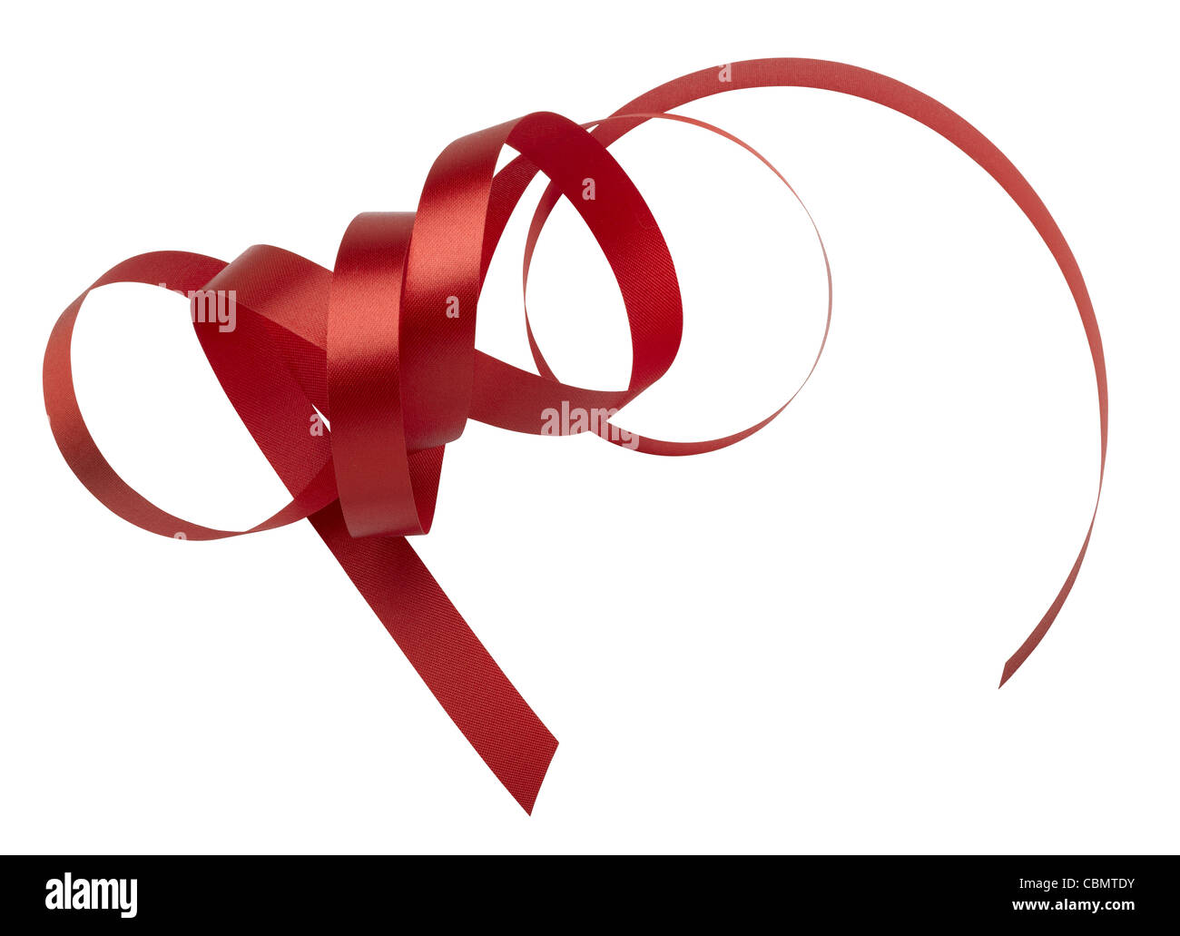 red ribbon on white background Stock Photo - Alamy