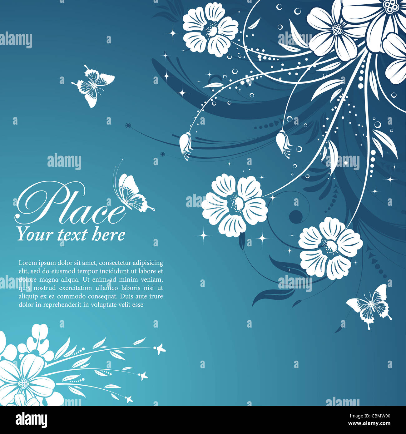 Floral Background with Butterfly, element for design, vector ...