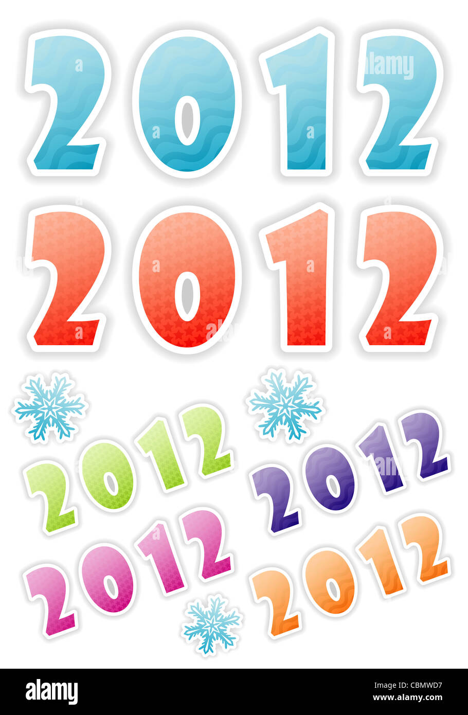 New Year Symbol with 2012 number pattern, element for design, vector ...