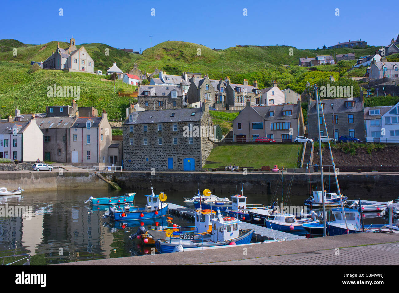 Gardenstown harbour, Moray Firth, Aberdeenshire, Scotland Stock Photo ...