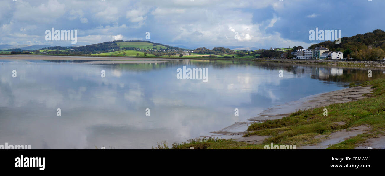 Looking across River Kent estuary, Sandside, Arnside, Cumbria, England ...