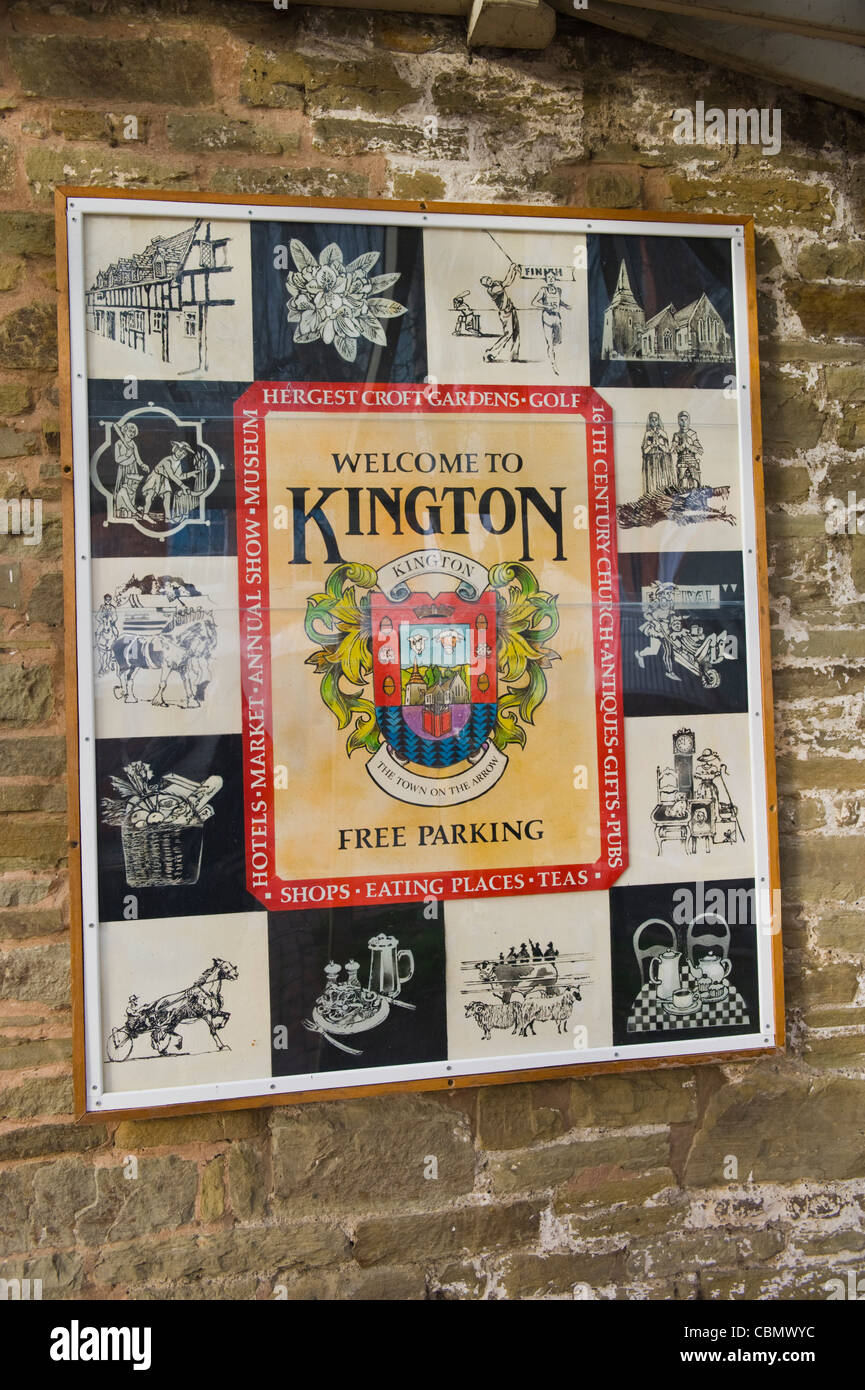 WELCOME TO KINGTON sign in Kington Herefordshire England UK Stock Photo ...