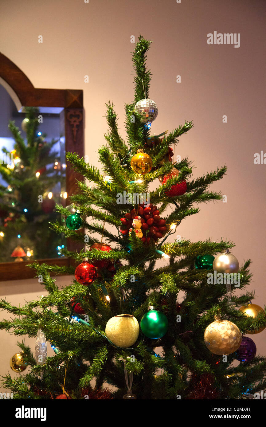 Christmas Tree in Room Stock Photo - Alamy