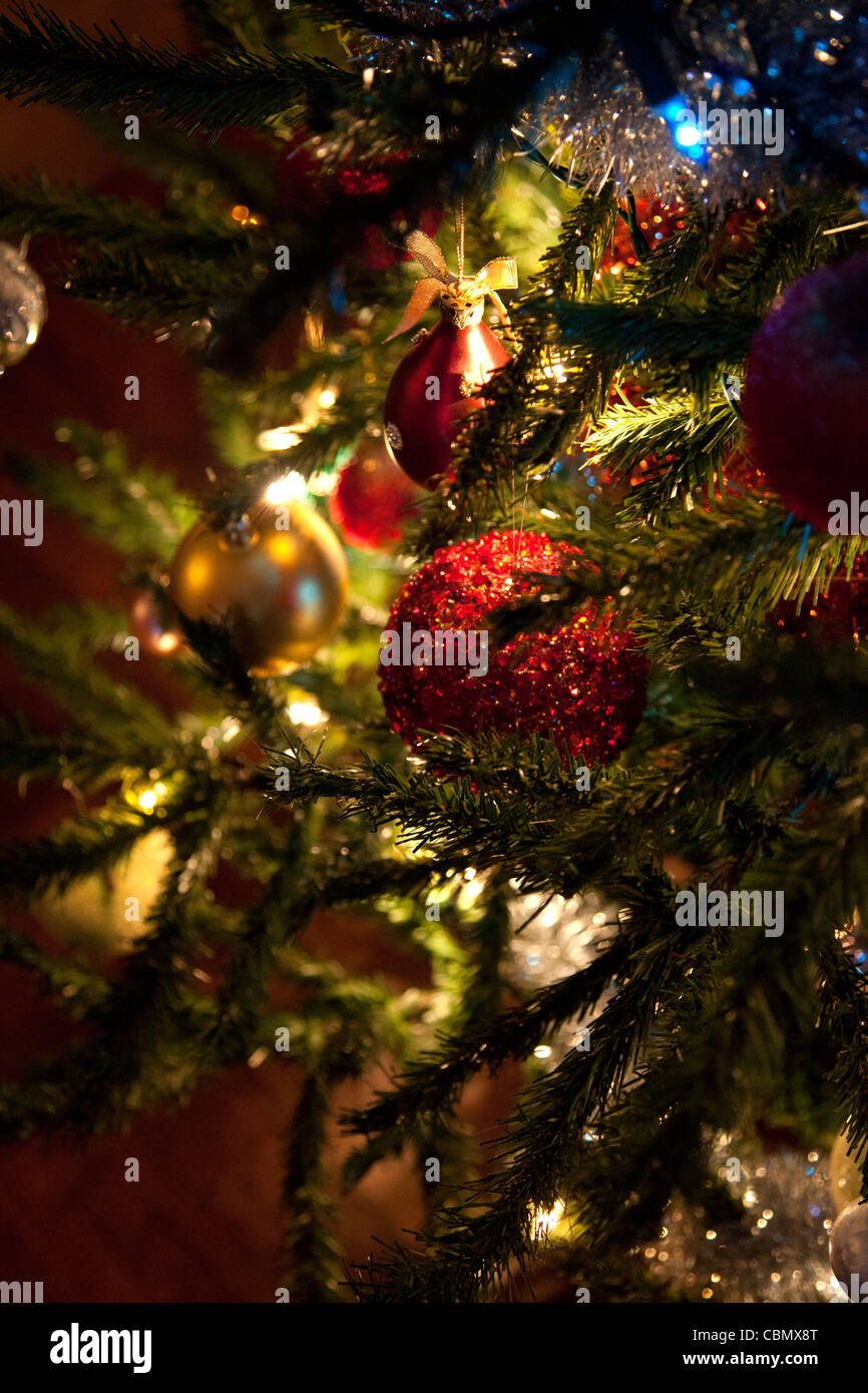 Tree lit up lights hi-res stock photography and images - Alamy