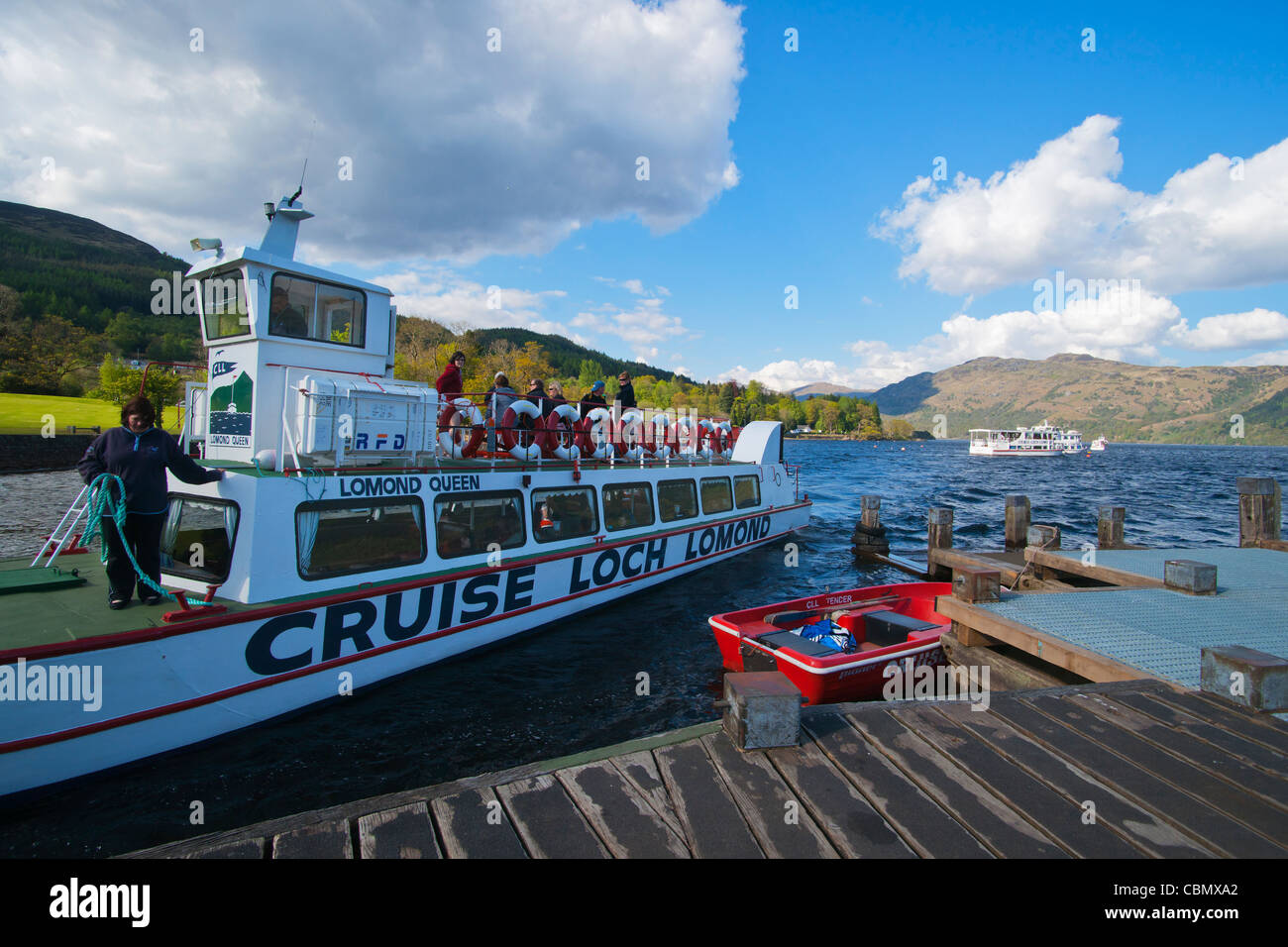 Waiting for the boat at Tarbet Pier, Loch Lomond, Scotland Stock Photo ...