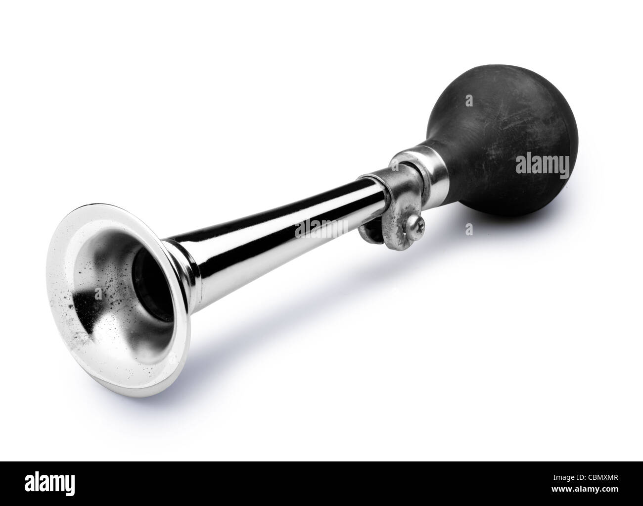 Old horn in perspective on white background Stock Photo - Alamy