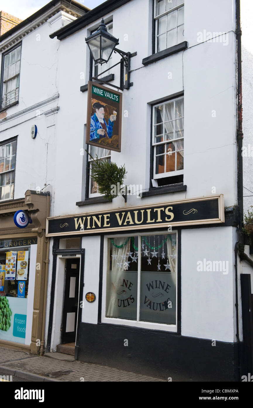 The Wine Vaults pub on the high street in Kington Herefordshire England ...
