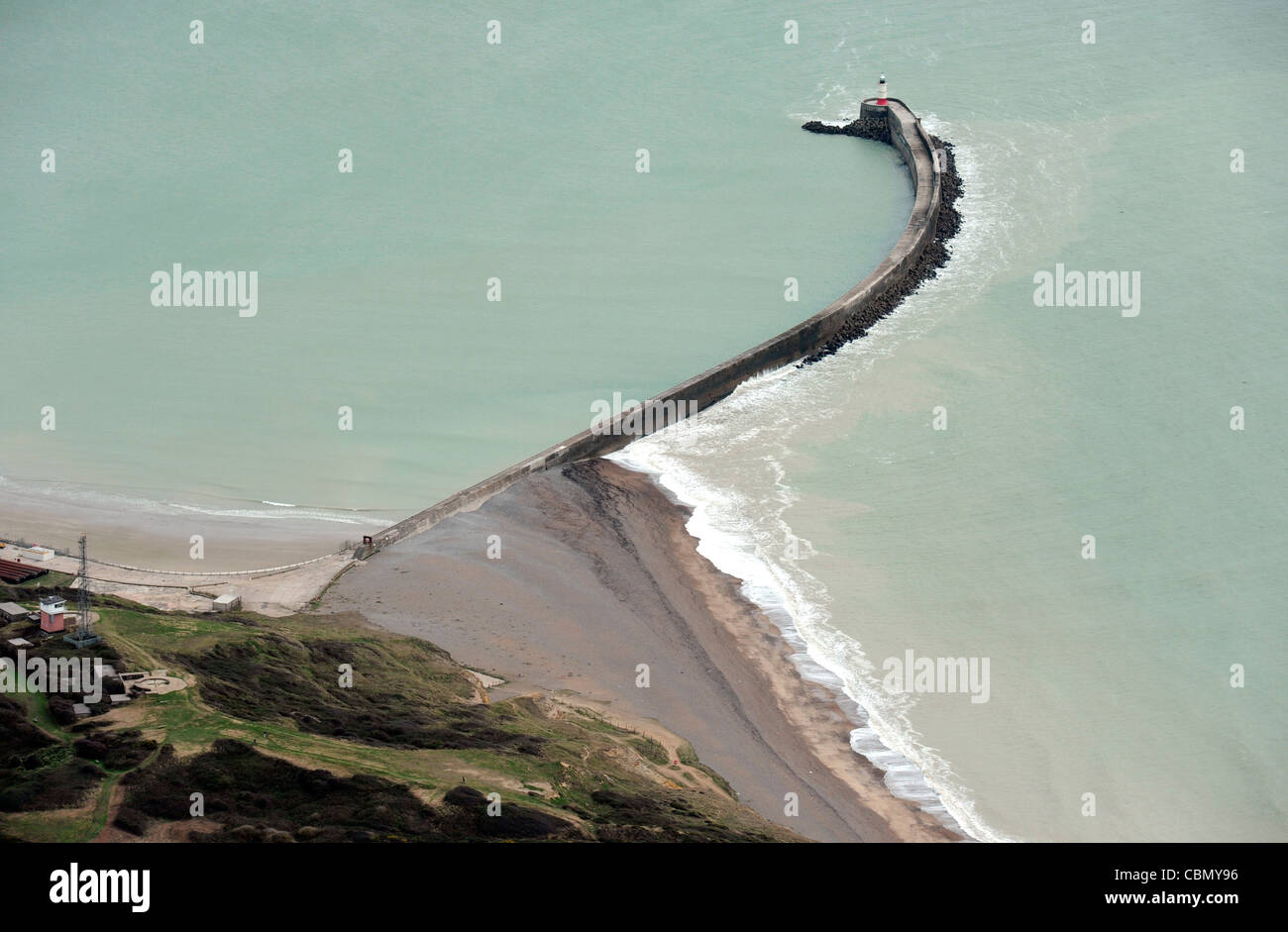 Aerial view of Newhaven Breakwater East Sussex Stock Photo - Alamy