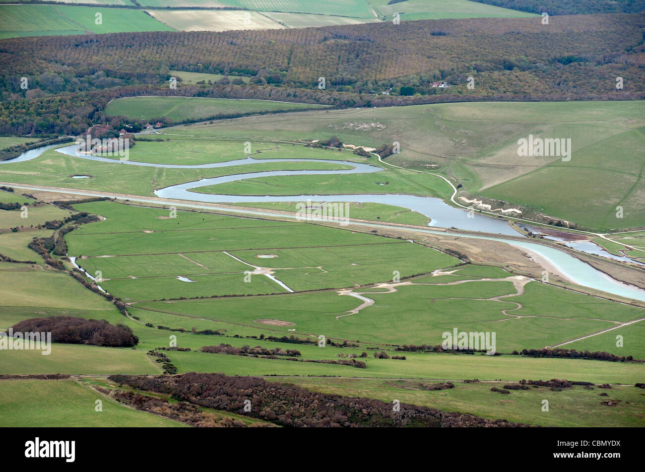 Aerial view of Cuckmere river East Sussex, England Stock Photo - Alamy