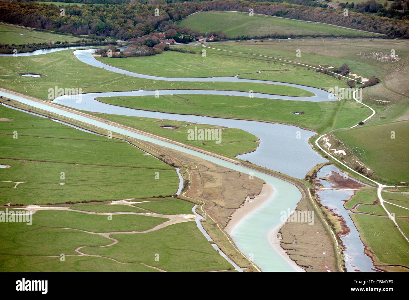 Aerial view of Cuckmere river East Sussex, England Stock Photo - Alamy