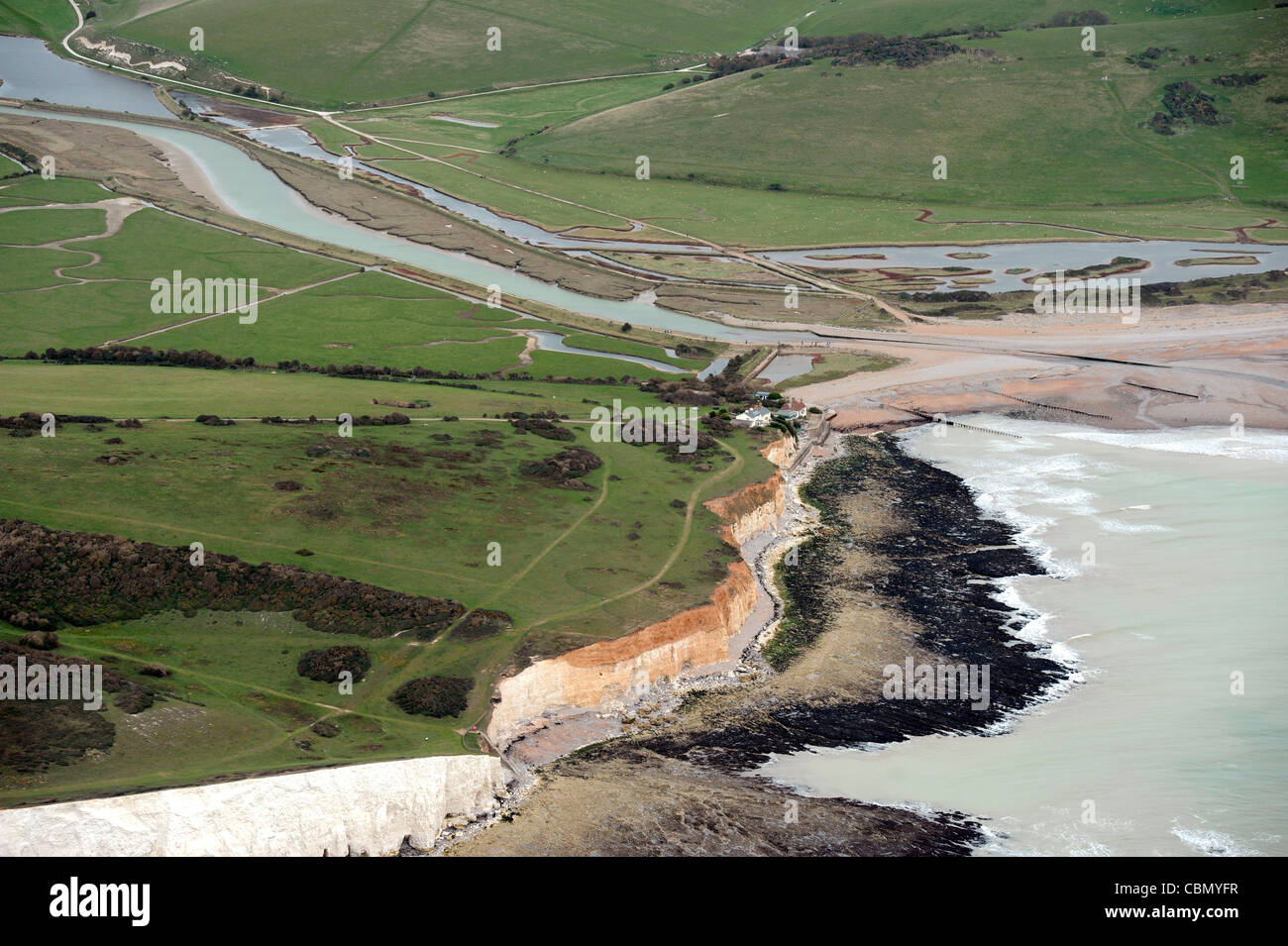 Aerial view of Cuckmere river East Sussex, England Stock Photo - Alamy