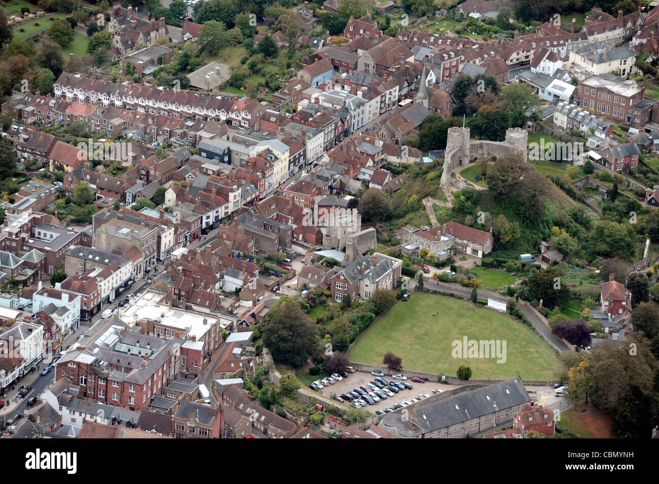 Aerial view of Lewes Castle Sussex, England Stock Photo - Alamy