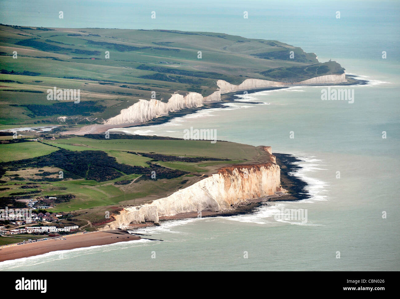 Aerial view of chalk cliffs in East Sussex, England Stock Photo - Alamy