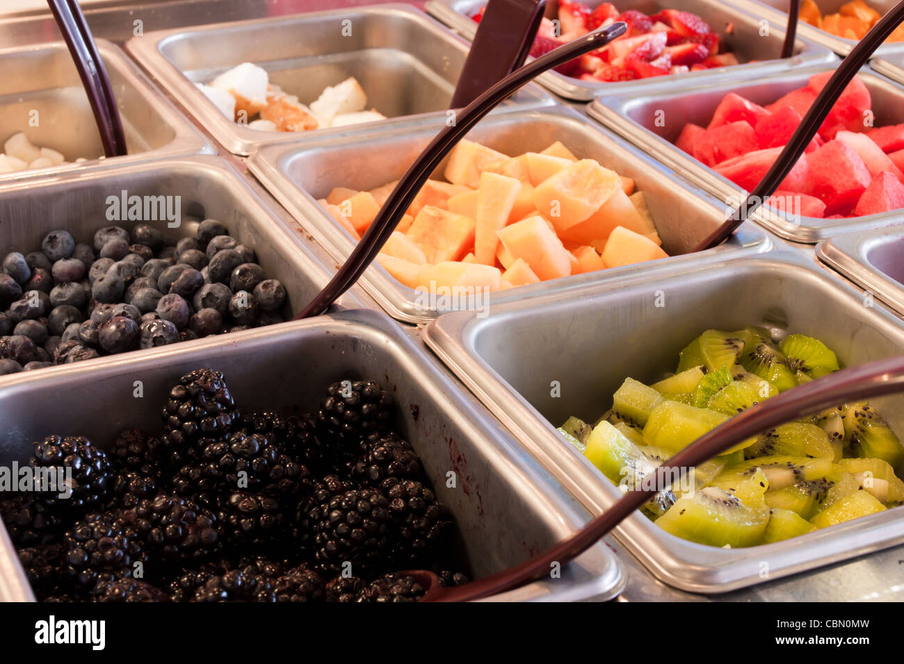 Toppings for frozen yogurt Stock Photo - Alamy
