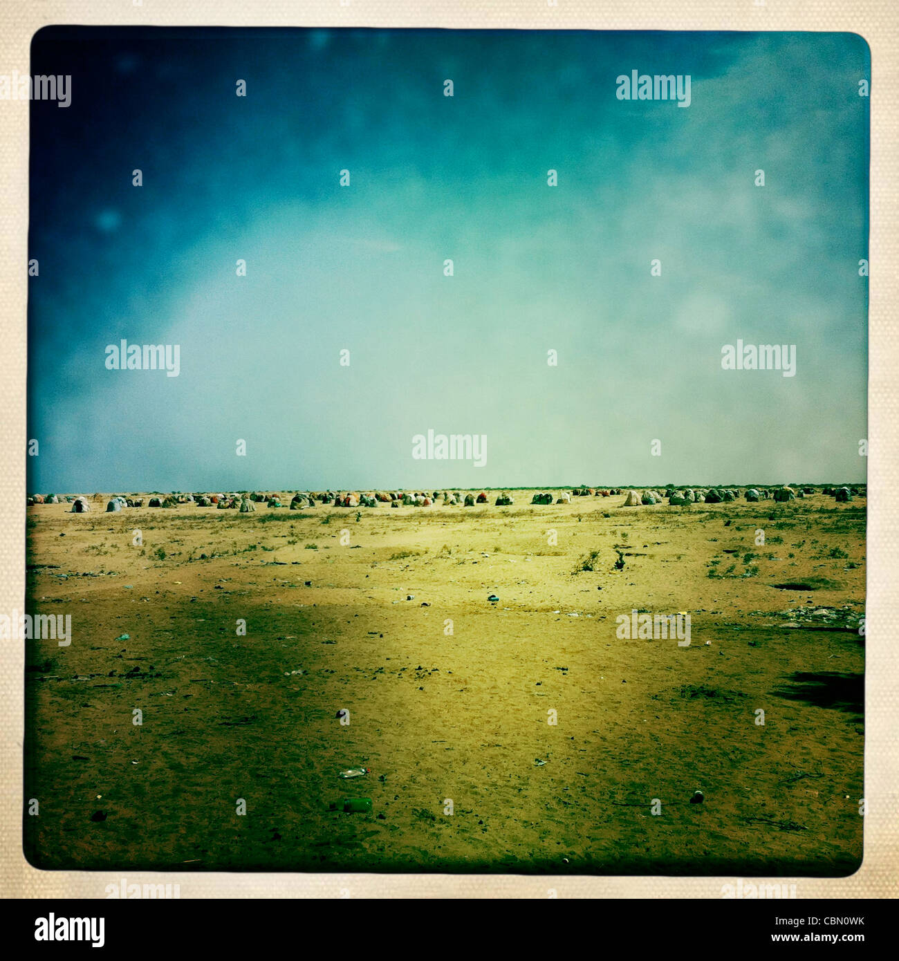 Landscape Of Desert Place Except A Few Trees And Somali Refugees Camp ...