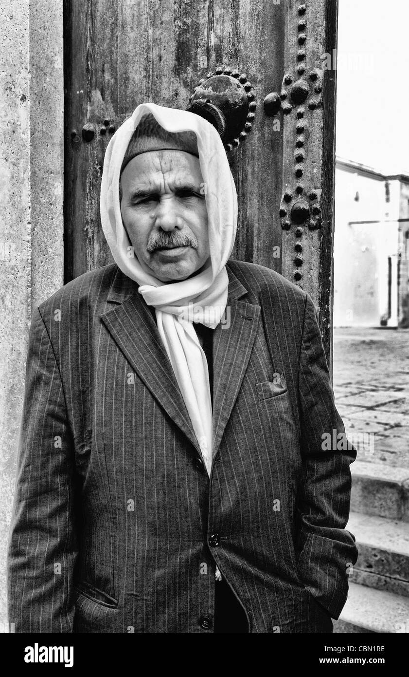 Old Muslim man in the Medina area of Tunis Tunisia in Northern Africa ...