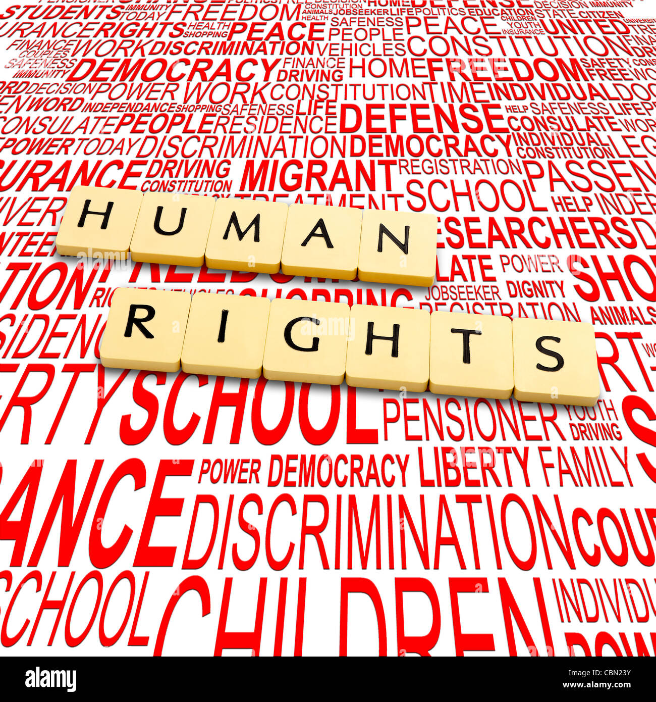 Words human rights on a backround with letters Stock Photo - Alamy