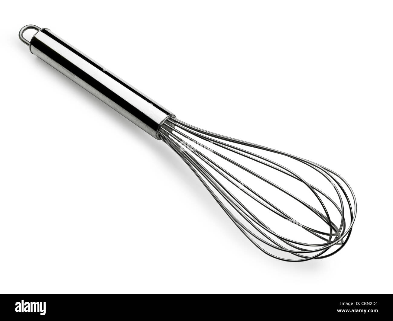 Stainless steel whisk isolated on white background Stock Photo - Alamy
