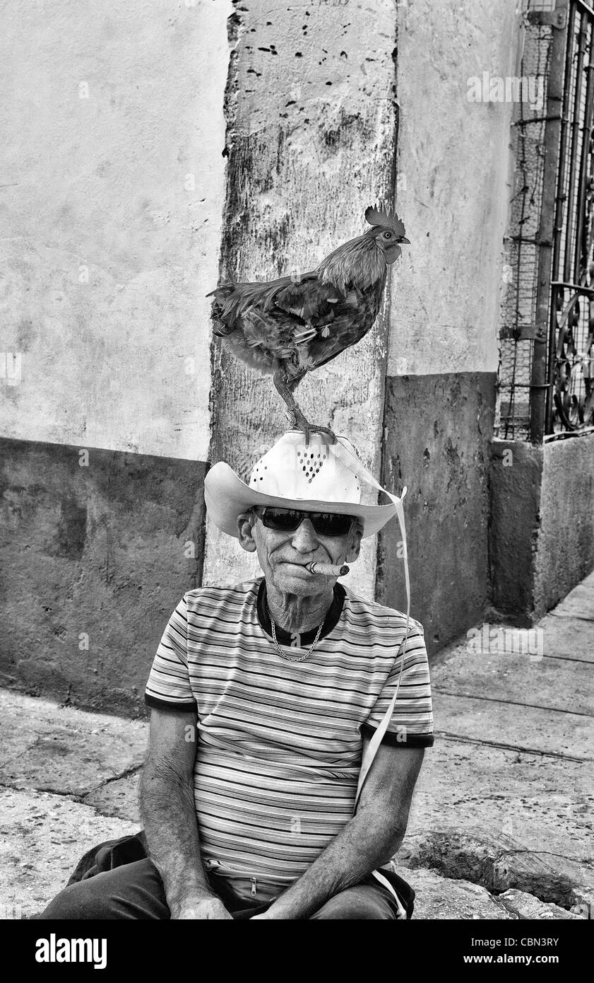 Rooster man Black and White Stock Photos & Images - Alamy