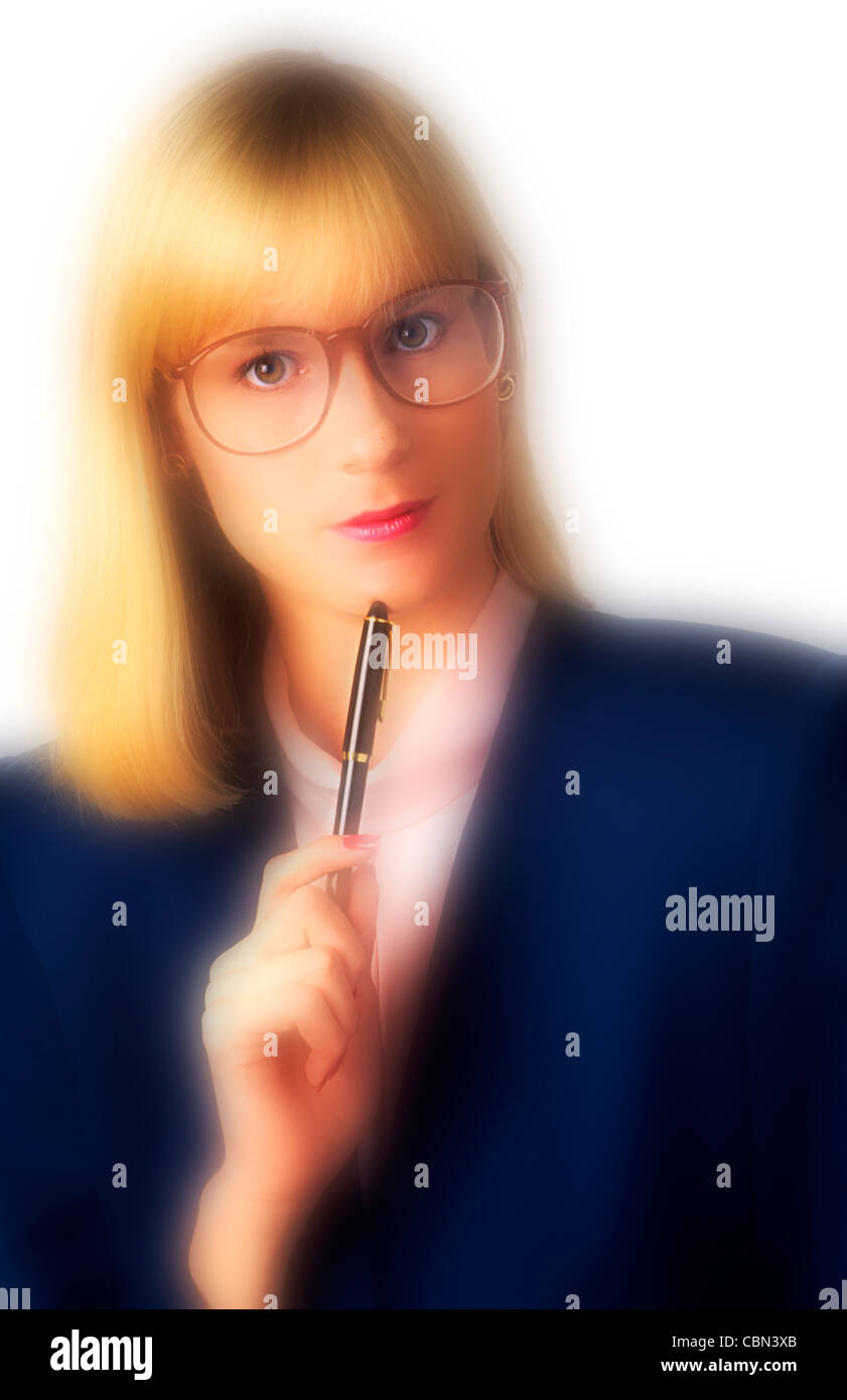 Portrait Attractive middle aged businesswoman testimontial Stock Photo ...