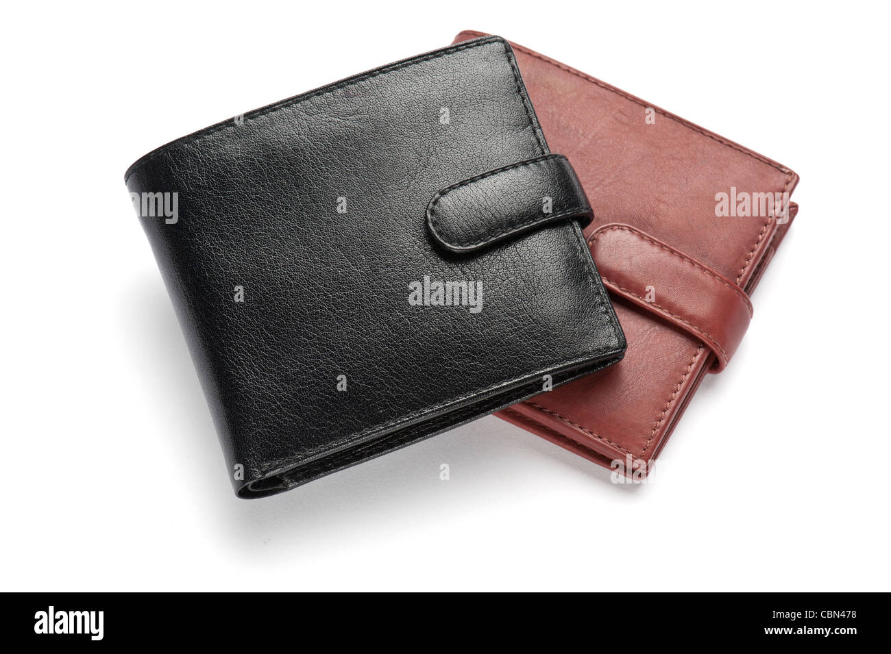 Two leather wallets, close-up Stock Photo - Alamy