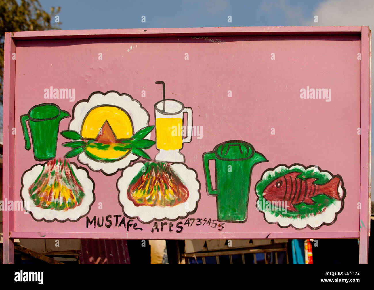 Restaurant Advertisement Painted Sign Somaliland Stock Photo - Alamy
