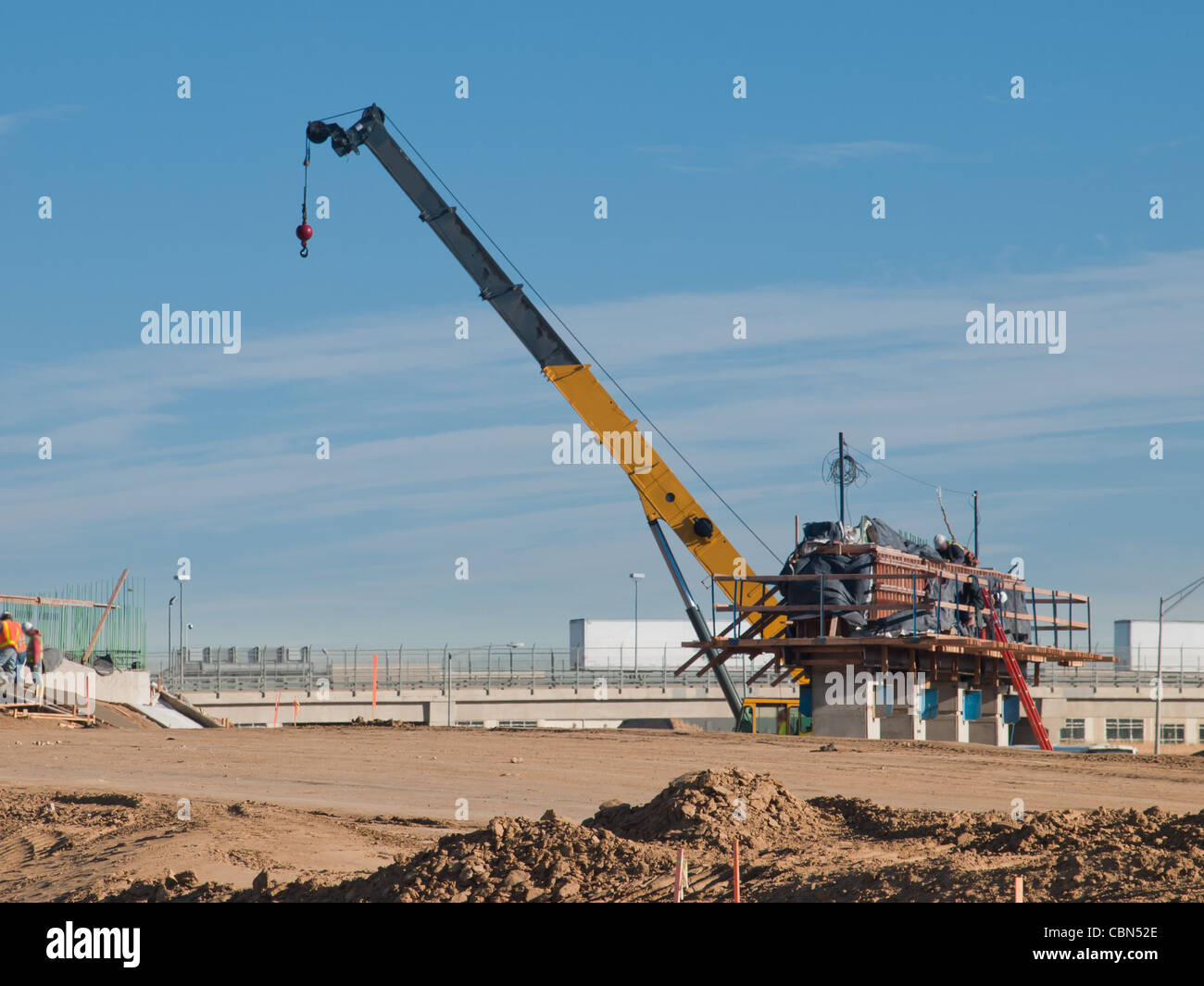 Construction of the new bridge over the highway Stock Photo - Alamy