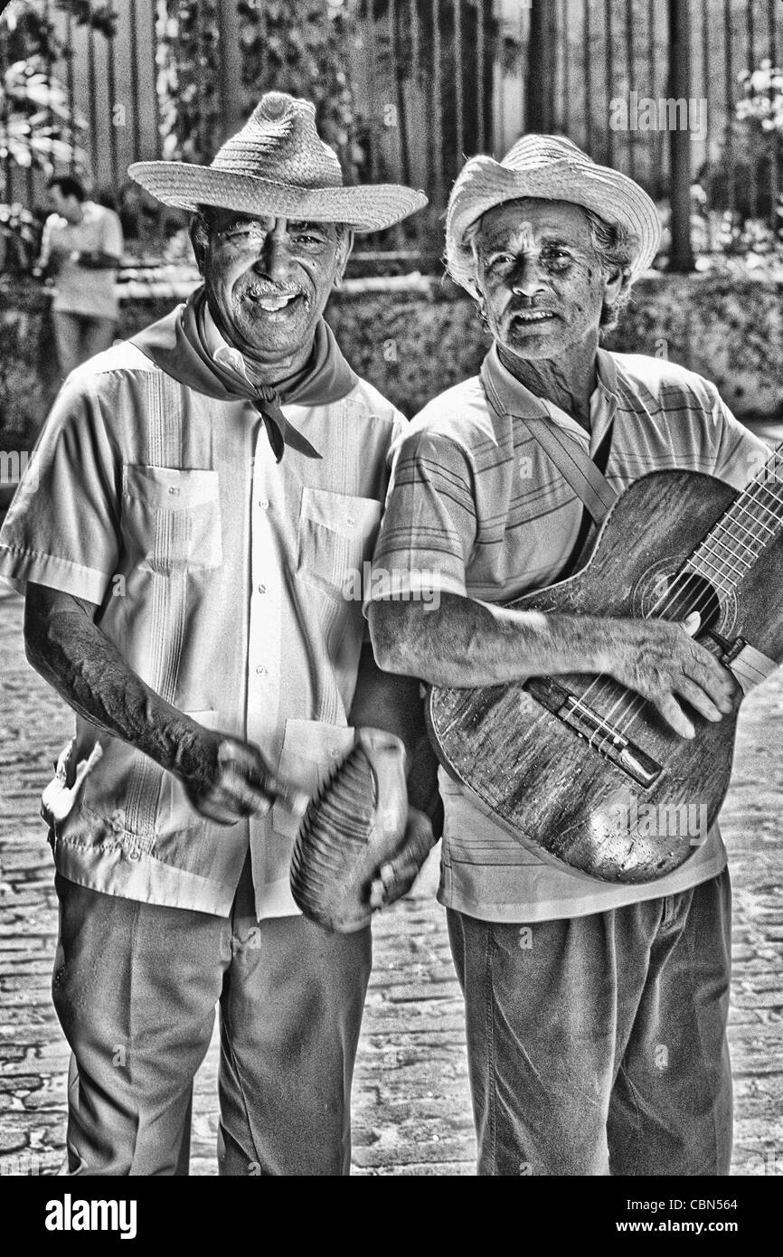 Portrait of Two Musicians Old Havana Cuba Stock Photo - Alamy