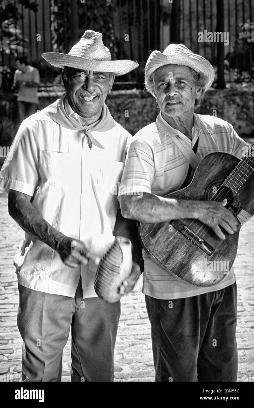 Portrait of Two Musicians Old Havana Cuba Stock Photo - Alamy