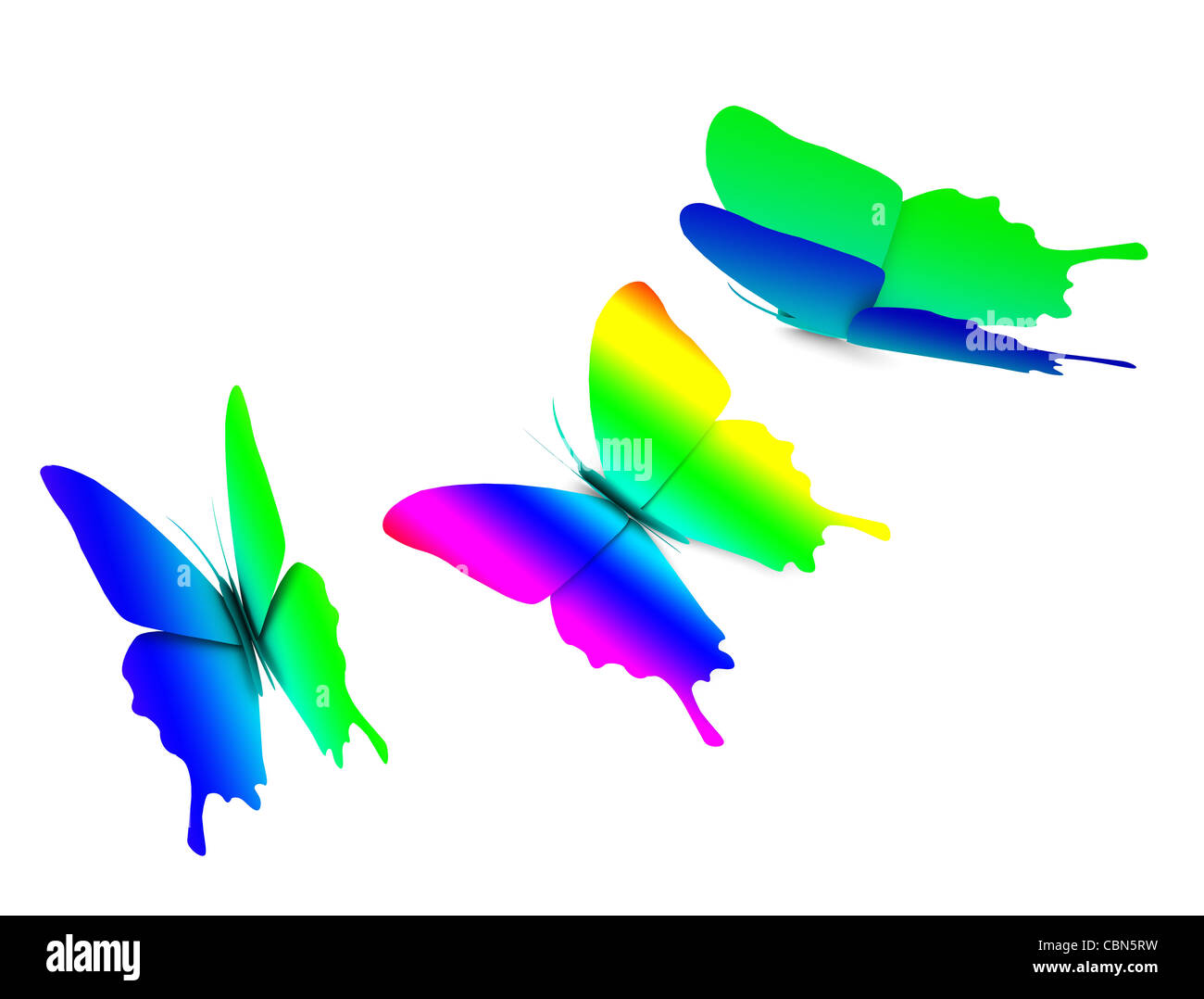 3d rendering, design element, butterfly, isolated on white Stock Photo ...