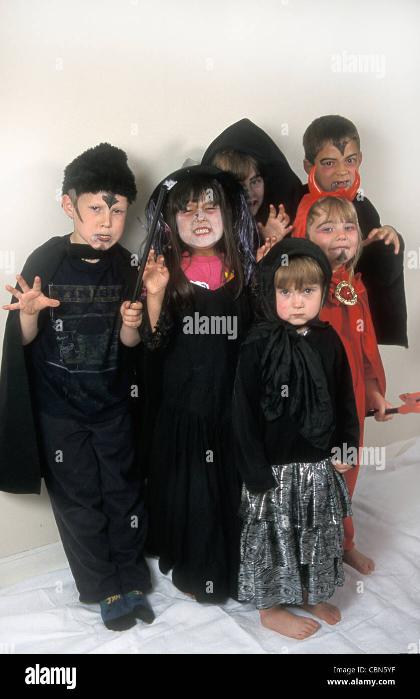 chlldren posing in halloween costome Stock Photo - Alamy