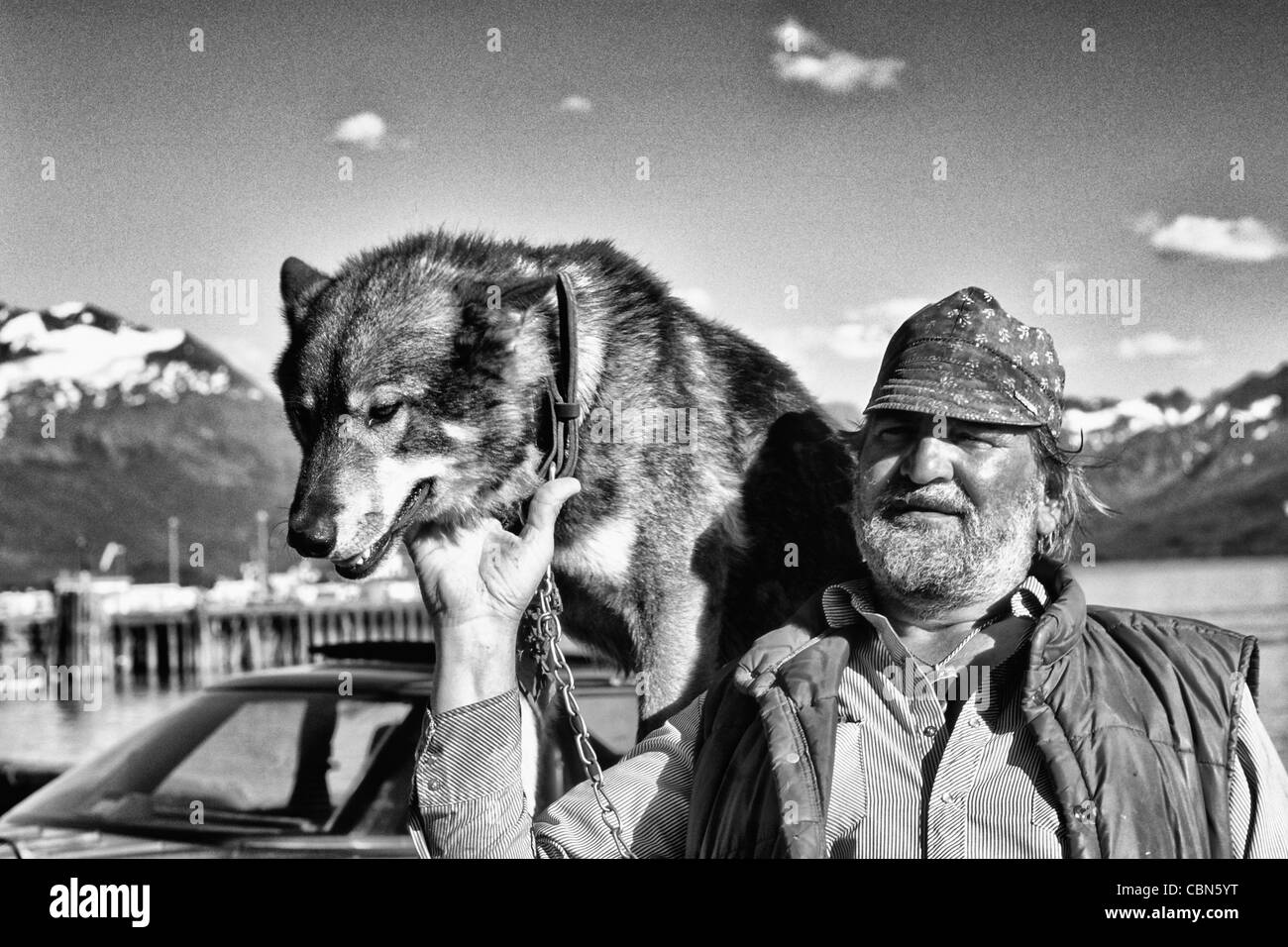 Wolf and Man Living in Valdez Alaska Stock Photo - Alamy