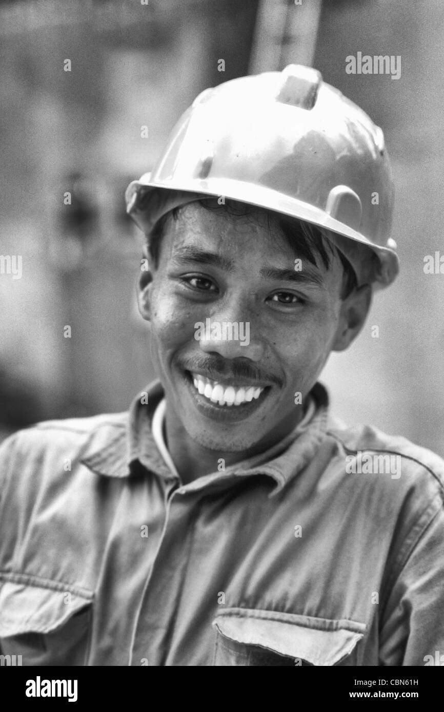 Asian construction worker Black and White Stock Photos & Images - Alamy