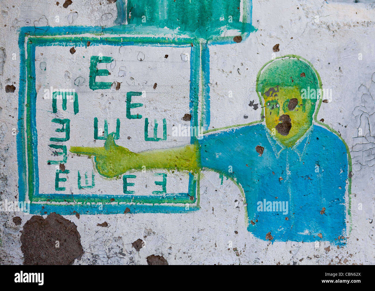 Optician Advertisement Billboard In Boorama Somaliland Stock Photo - Alamy