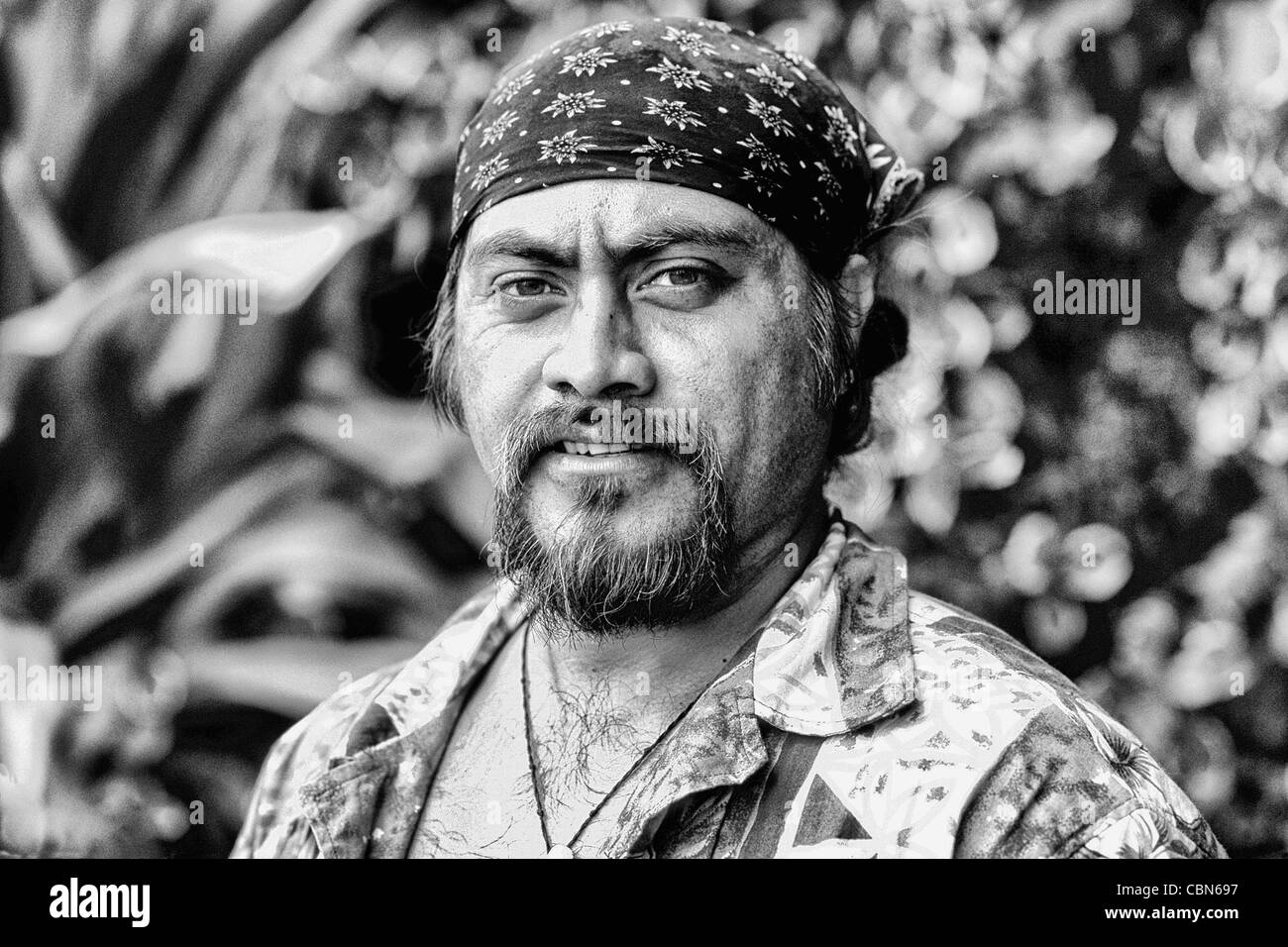 Native man in colorful clothing Easter Island during Tapati Festival ...