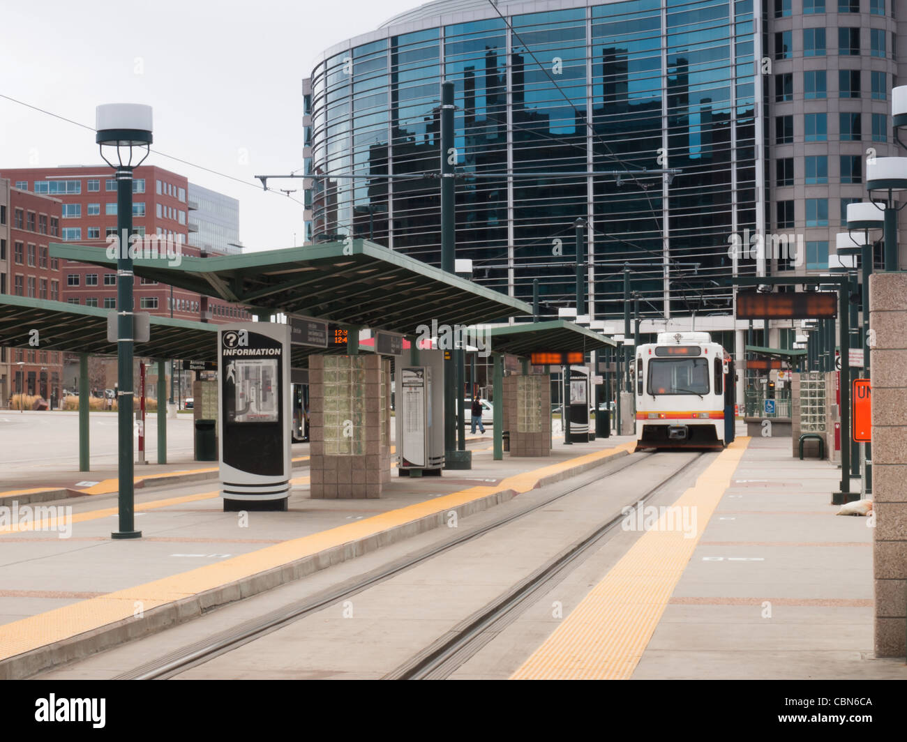 Lightrail station in Denver, Colorado Stock Photo - Alamy