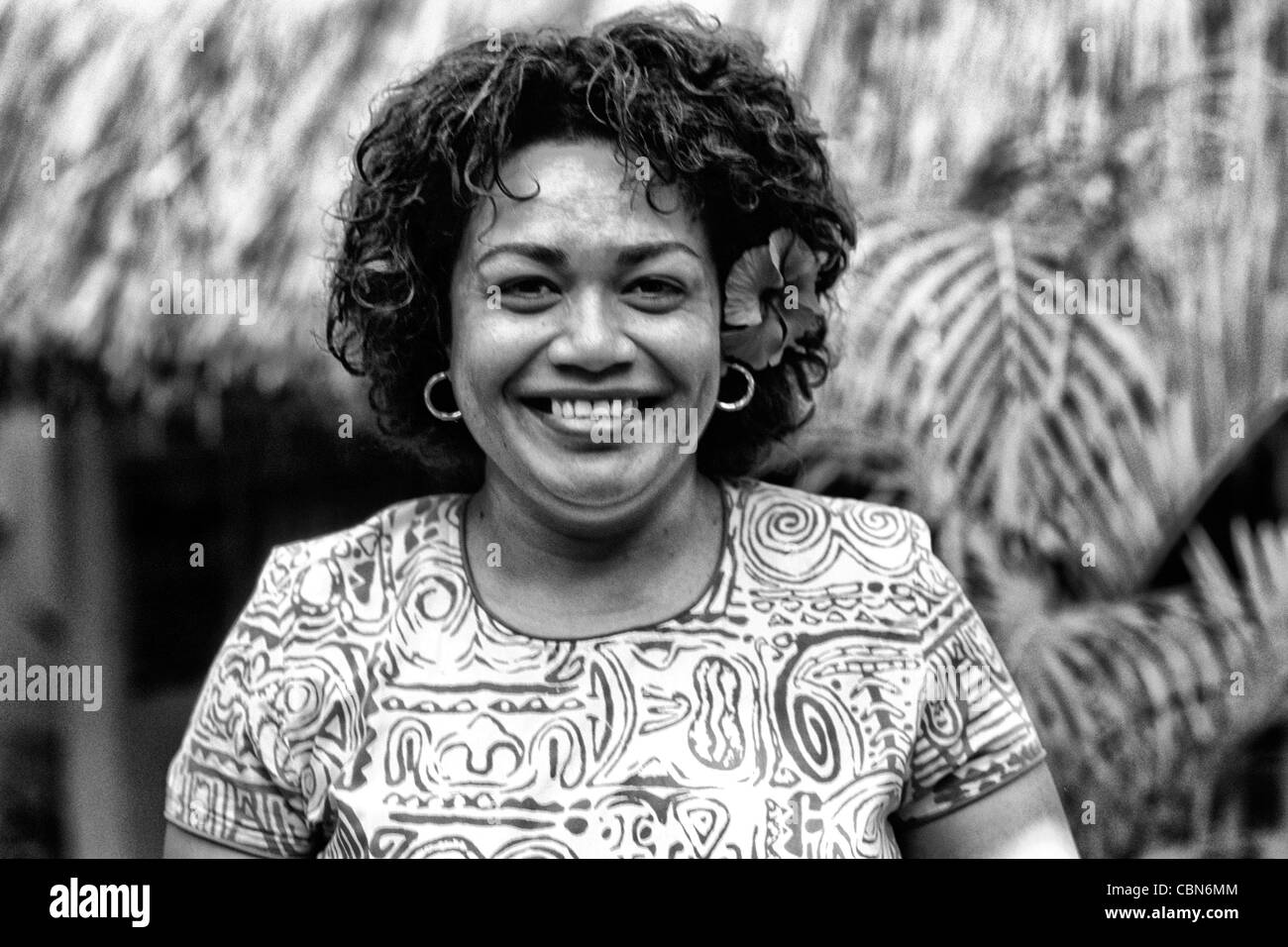 Native Woman in Colorful Dress in the Fiji Islands Stock Photo - Alamy