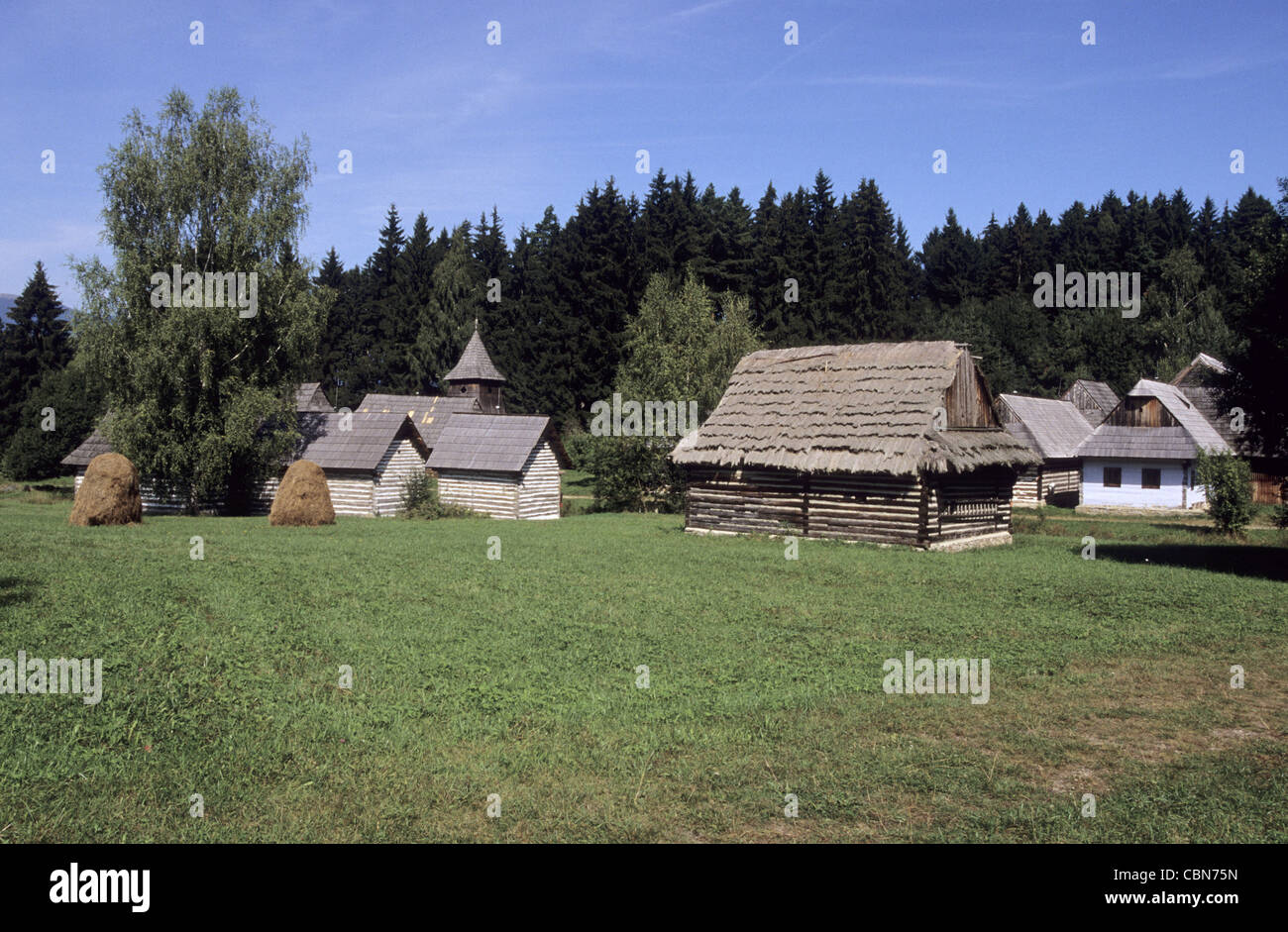 Traditional architecture displayed at the Open air Museum of Slovak ...