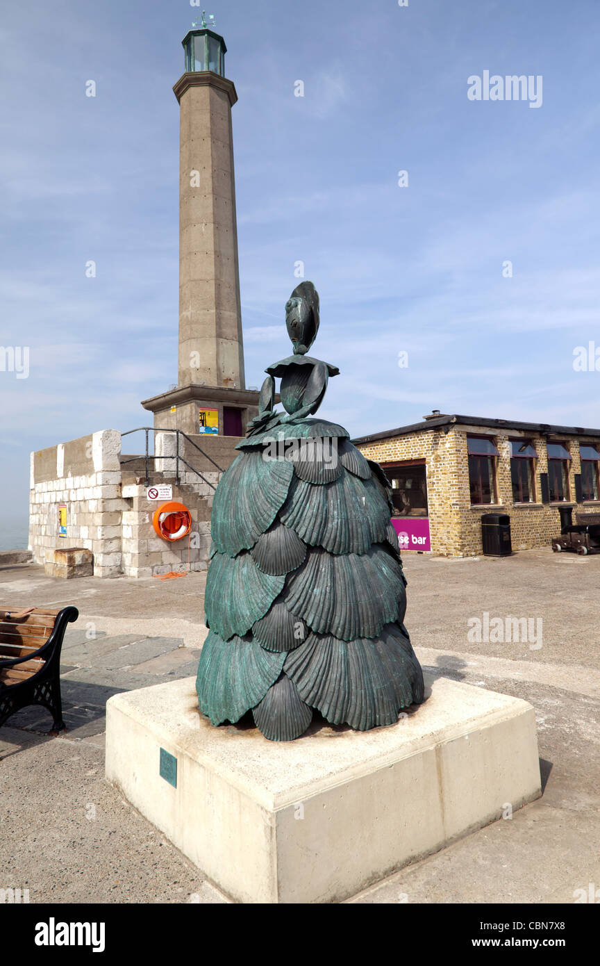 Mrs Booth, The shell Lady of Margate, a bronze sculpture by Ann ...