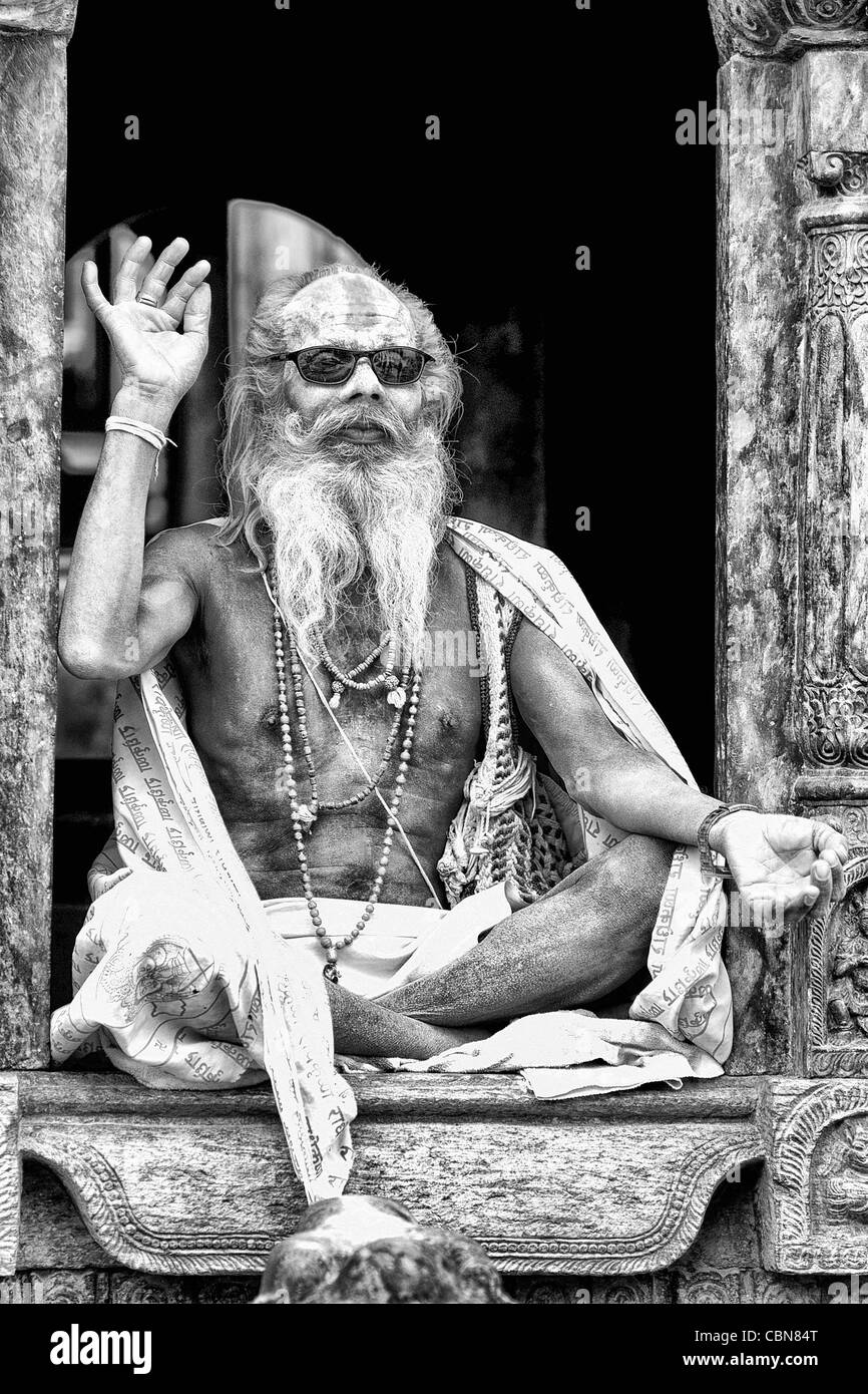 Kathmandu Nepal religious man who is a character painted in costume ...